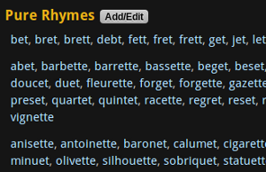 For instance, in the above Rhyme Set, words in the first paragraph have ...